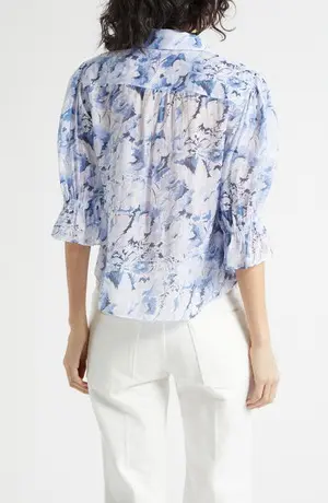 Cinq À Sept Fiona Floral Button-up Top