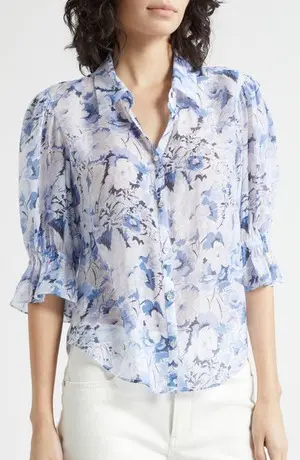 Cinq À Sept Fiona Floral Button-up Top