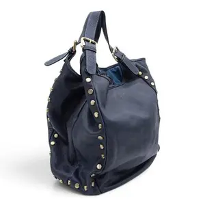 BOLSA NOVA Slouchy Studded Tote - Navy