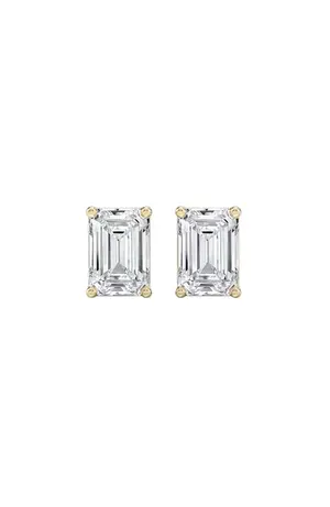 DLORIA Valentina Moissanite Emerald Cut Stud Earrings
