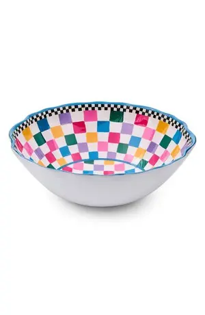 MACKENZIE-CHILDS Jamboree Melamine Serving Bowl - White Multi