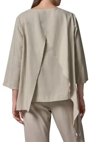 Donna Karan New York Overlap Wrap-front Top - Sandstone