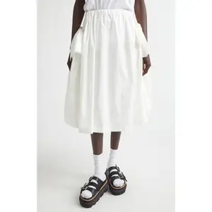 Tao Comme Des Garçons Bow-detailed Cotton Midi Skirt - White