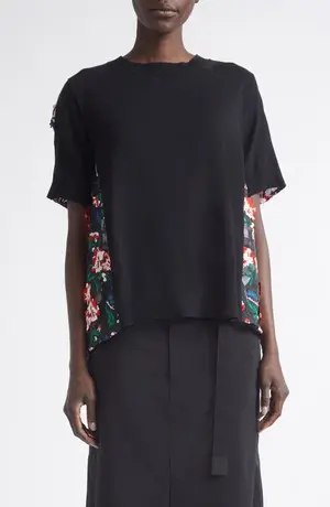 Sacai Mixed Media Embroidered Pullover Sweater