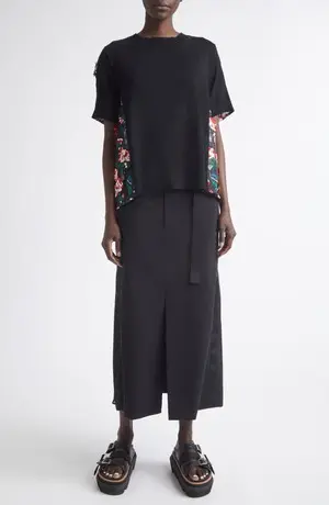 Sacai Mixed Media Embroidered Pullover Sweater