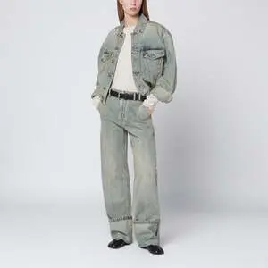 ENTIRE STUDIOS Washed-effect Wide-leg Jeans - Grey