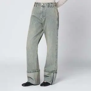 ENTIRE STUDIOS Washed-effect Wide-leg Jeans - Grey