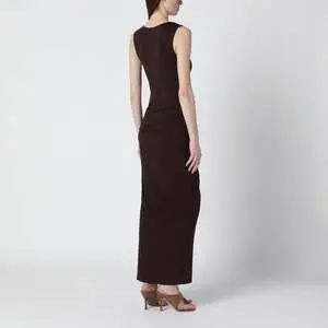 ENTIRE STUDIOS Draped Sleeveless Maxi Dress - Brown