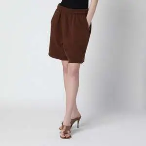ENTIRE STUDIOS Cotton Jogging Shorts - Brown