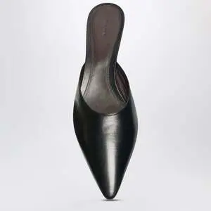 THE ROW Liisa Lambskin Mules - Black