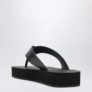 THE ROW Dune Leather Flip-flops - Black