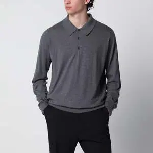John Smedley Gray Finchley Polo In Cotton - Grey