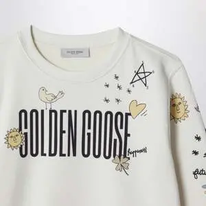 GOLDEN GOOSE Cotton Sweatshirt With Logo Print