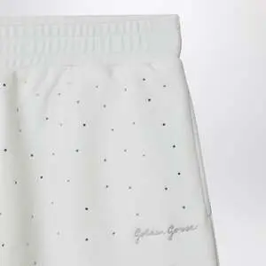 GOLDEN GOOSE Cotton Mini Skirt With Rhinestone Embellishments