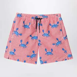 MC2 SAINT BARTH Striped Swimsuit With Crabs