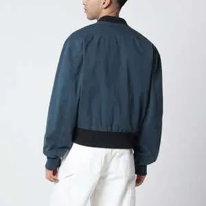 JW Anderson Cotton Bomber Jacket With Vintage Finish - Blue