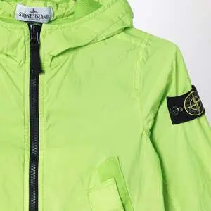 Stone Island Nylon Zip-up Hooded Jacket - Green