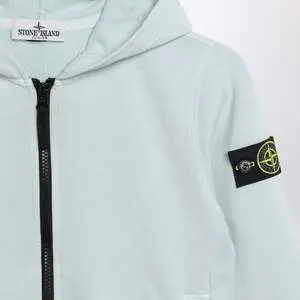 Stone Island Cotton Zip-up Hoodie - Light Blue