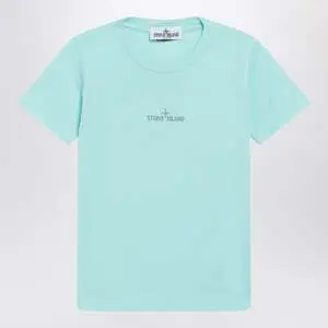 Stone Island T-shirt With Logo Print - Light Blue