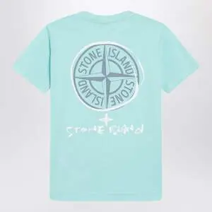 Stone Island T-shirt With Logo Print - Light Blue