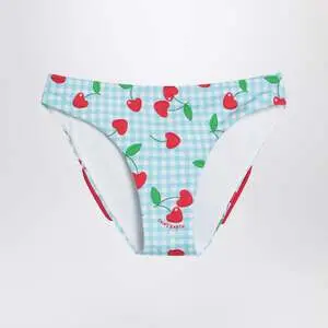 MC2 SAINT BARTH Madame Slip With Vichy And Cherries Pattern - Multicolor