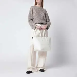 Brunello Cucinelli Grained Leather Duo Bag - White