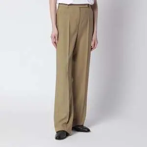 Max Mara Wide-leg Wool And Silk Poplin Trousers