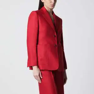 Max Mara Linen Twill Blazer - Red
