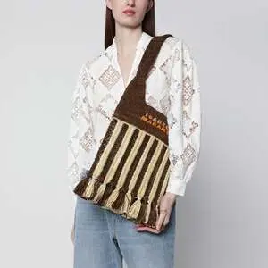 Isabel Marant Étoile Striped Raffia Bag - Brown