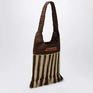 Isabel Marant Étoile Striped Raffia Bag - Brown