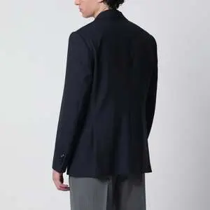 LARDINI Single-breasted Wool Jacket - Blue