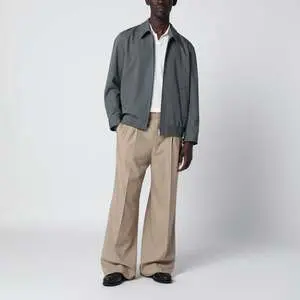 LARDINI Cotton-silk Zip Jacket - Beige