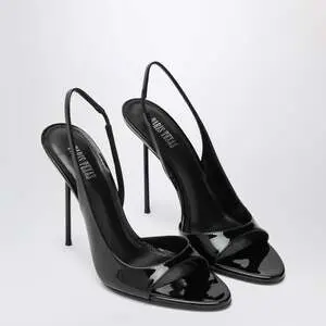 Paris Texas Patent Slingback Sandals - Black