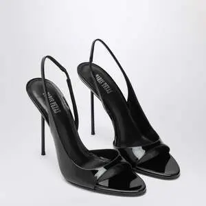 Paris Texas Patent Slingback Sandals - Black