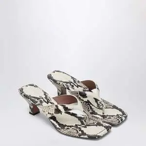 Paris Texas Python-print Thong Slides - Beige