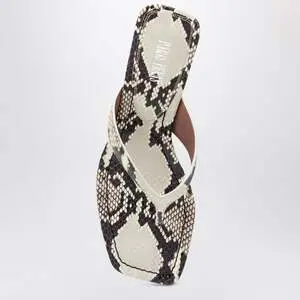 Paris Texas Python-print Thong Slides - Beige