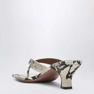 Paris Texas Python-print Thong Slides - Beige