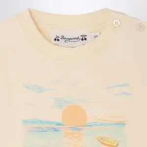 Bonpoint T-shirt With Bain De Soleil Print - Beige