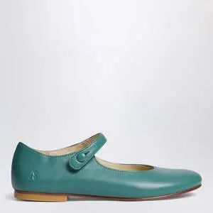 Bonpoint Ella Leather Ballet Flats Green