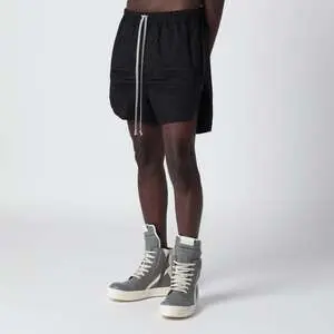 Rick Owens Cotton Poplin Drawstring Shorts - Black