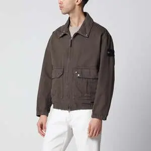 Stone Island Water-repellent Denim Coach Jacket - Brown