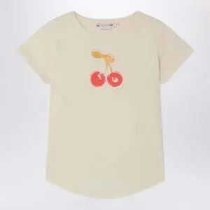 Bonpoint T-shirt With Cherry Print - Beige