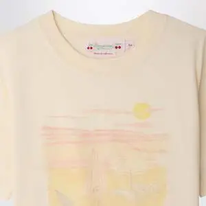 Bonpoint Thida T-shirt With Bain De Soleil Print - Beige