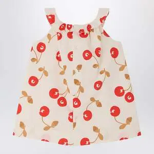 Bonpoint Niniki Cherry Print Dress - Beige