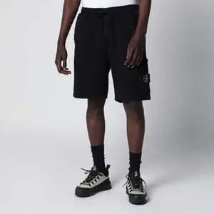 Stone Island Organic Cotton Fleece Jogger Shorts