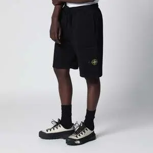 Stone Island Organic Cotton Fleece Jogger Shorts
