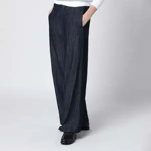 Max Mara Straight Cotton And Linen Denim Trousers - Blue