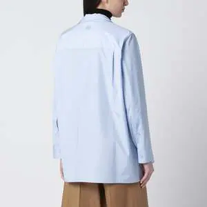 Loewe Cotton Poplin Draped Shirt - Blue
