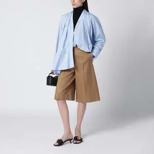 Loewe Cotton Poplin Draped Shirt - Blue