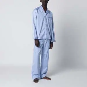 TEKLA Striped Pajama Trousers - Light Blue